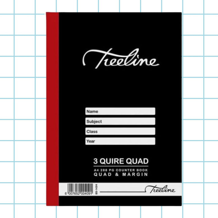 A4 3 Quire Hard Cover Exercise Books - 288 Page – Paperly