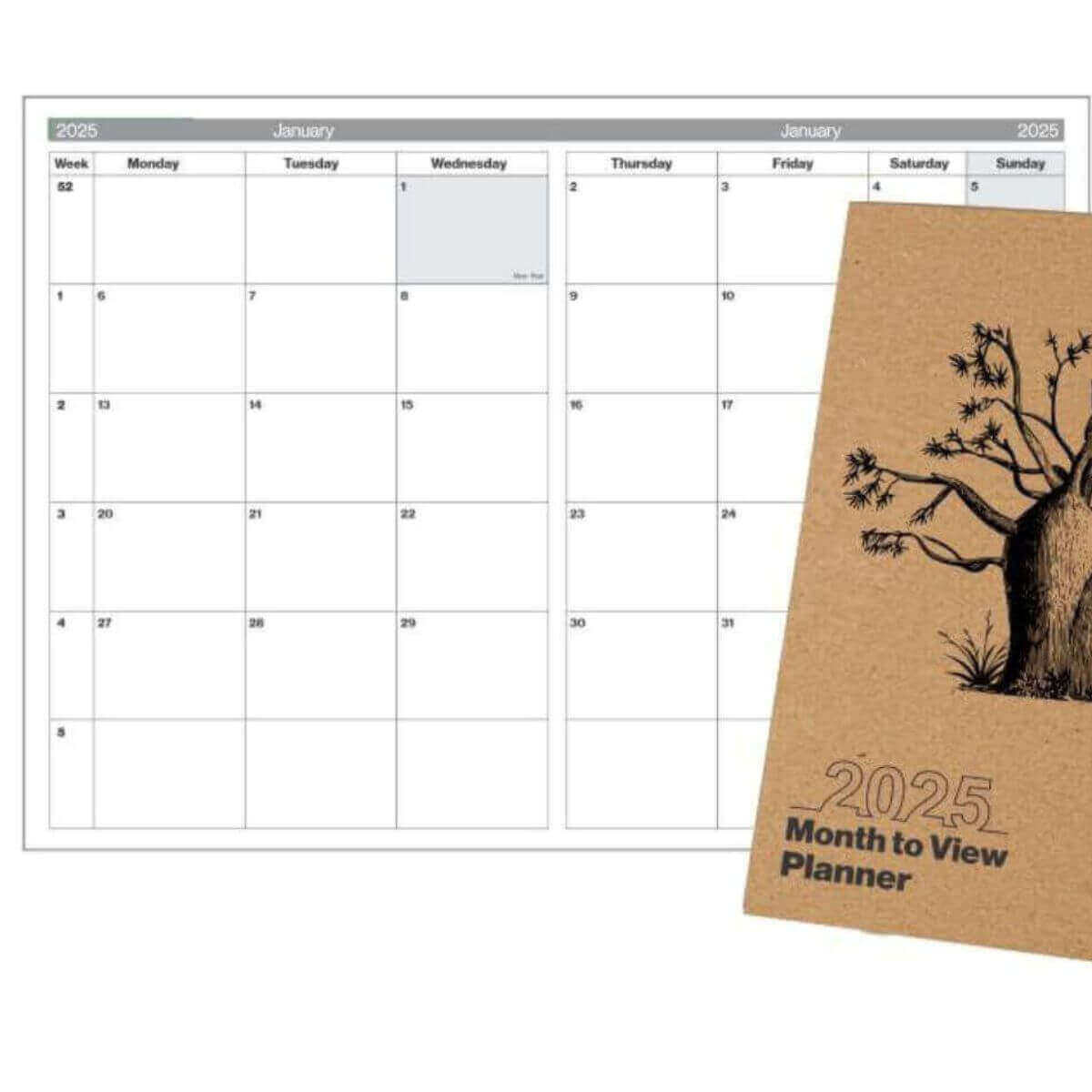 2025 A4 Month to View Planner – Paperly