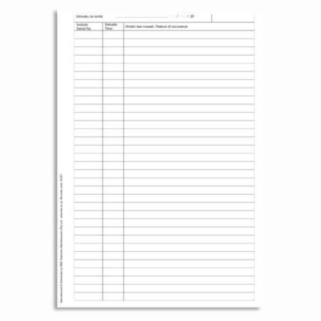 Security Occurrence Book - 200 / 300 Pages – Paperly