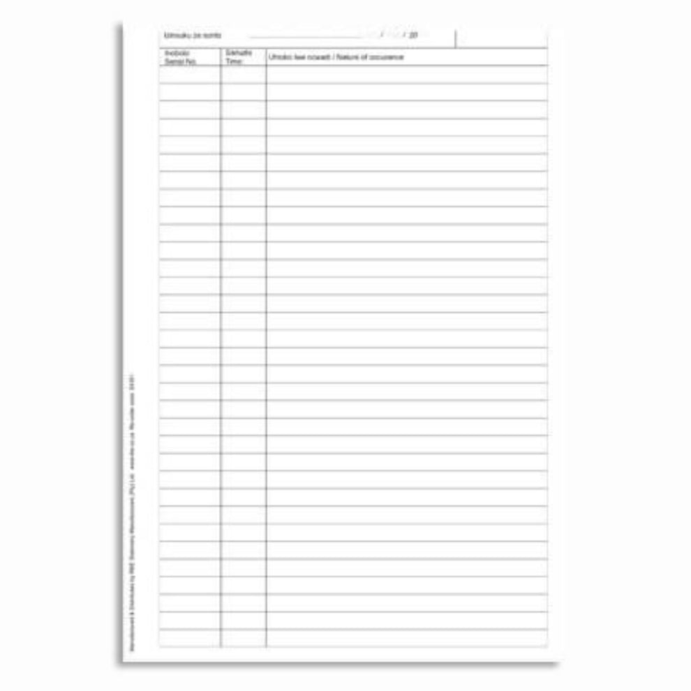 Security Occurrence Book - 200 / 300 Pages – Paperly